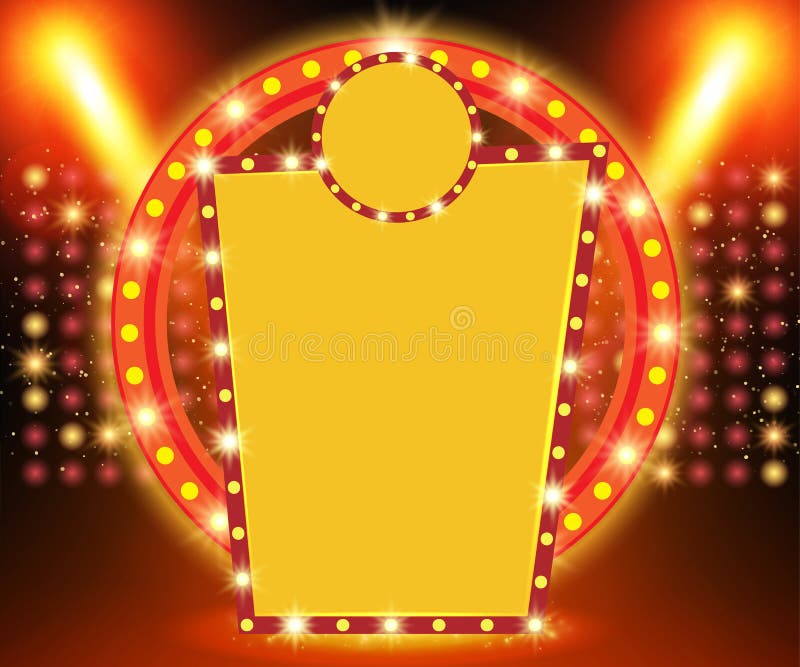 Retro Banner on Stage with Spotlight Effect Background Stock ...