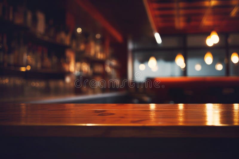 Retro Bar Counter with a Blank Board with a Creative Layout Stock ...