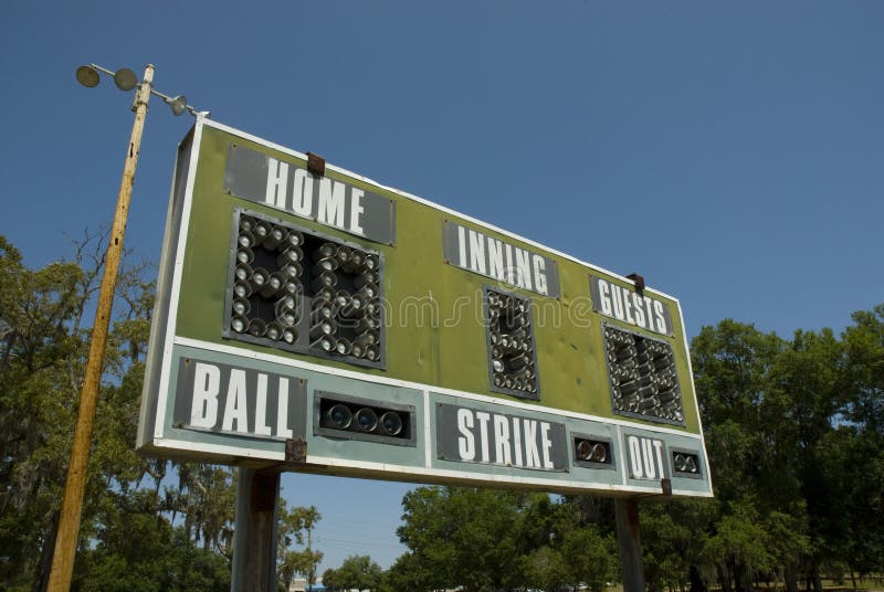 Retro Baseball Scoreboard stock image. Image of league - 6992989