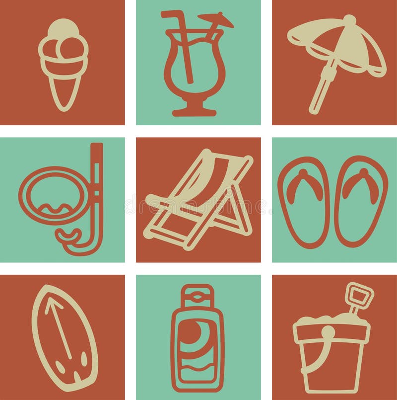 Beach set stock vector. Illustration of bucket, sand, beach - 9810163