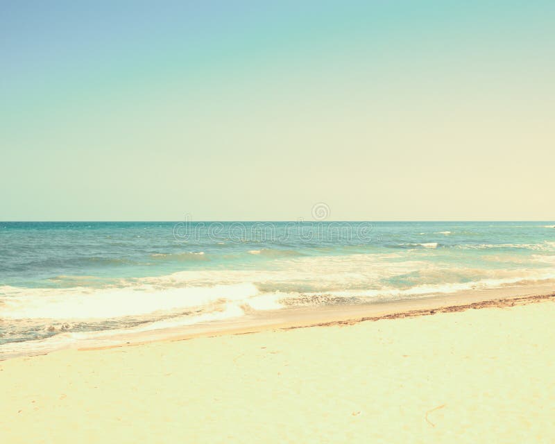 Retro Beach stock photo. Image of aqua, pastel, yellow - 54915014