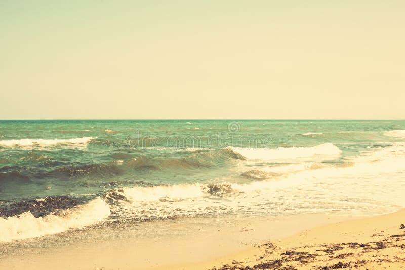 Retro Beach stock photo. Image of nature, yellow, soft - 54915120