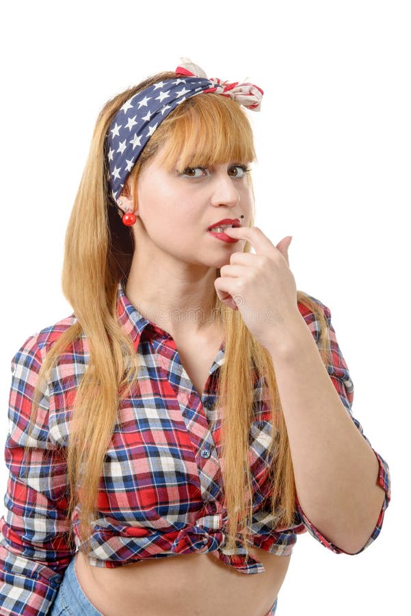 Retro Beautiful Pin Up Girl Stock Photo - Image of style, rockabilly ...