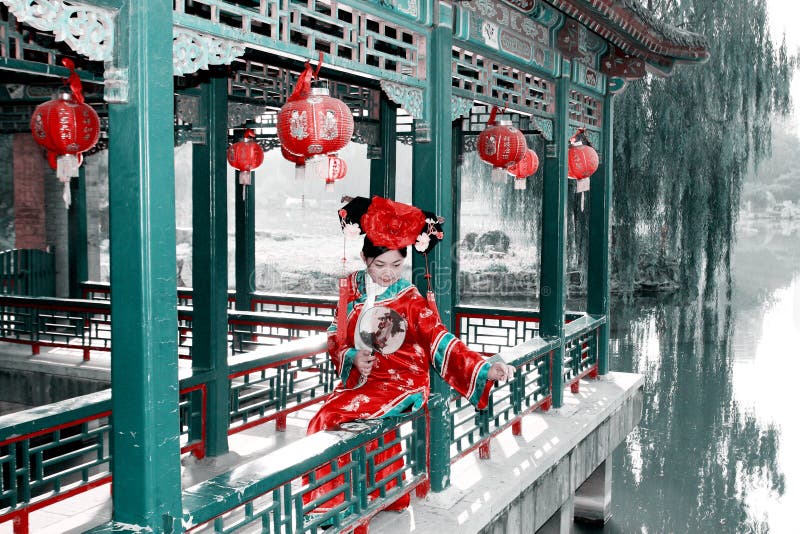 Retro beauty in China. stock photo. Image of cloth, dignified - 6753674