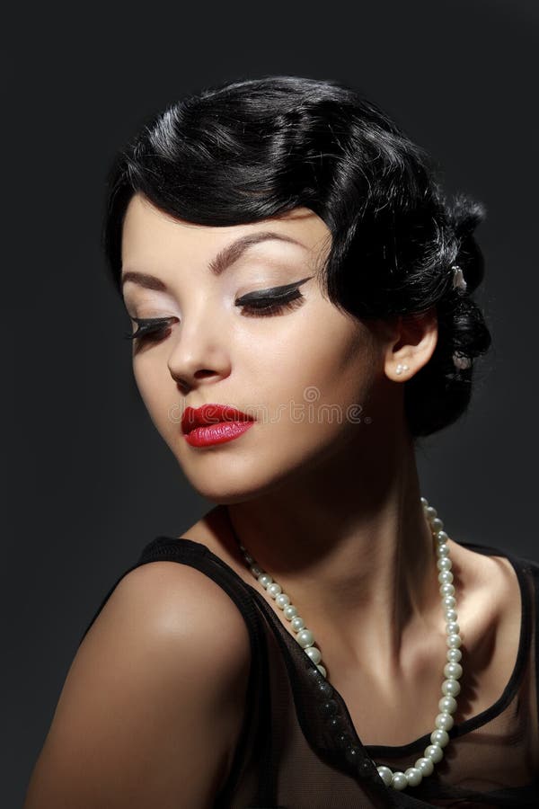 Retro beauty style stock photo. Image of girl, caucasian - 27473722