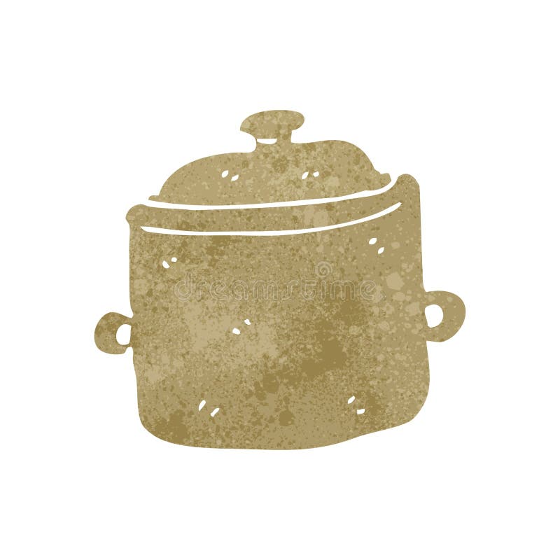 Retro cartoon kookpot vector illustratie. Illustration of waterkleur ...