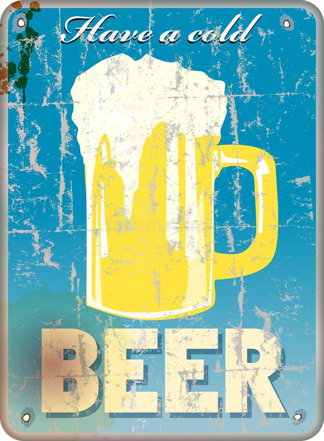 Retro beer vector poster stock vector. Illustration of label - 61192616
