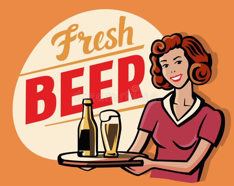 Vintage beer sign stock vector. Illustration of restaurant - 34252073