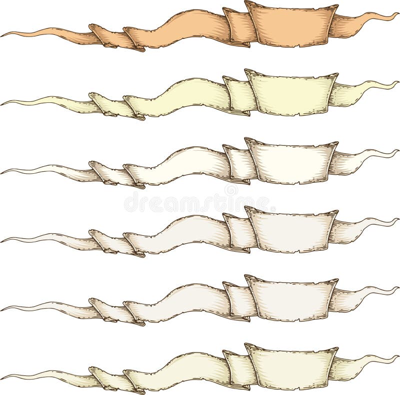 Retro Beige Blank Heraldic Ribbon Stock Illustration - Illustration of ...