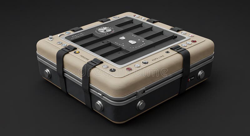 Retro Beige Case: Vintage Control Panel with Intricate Design Stock ...