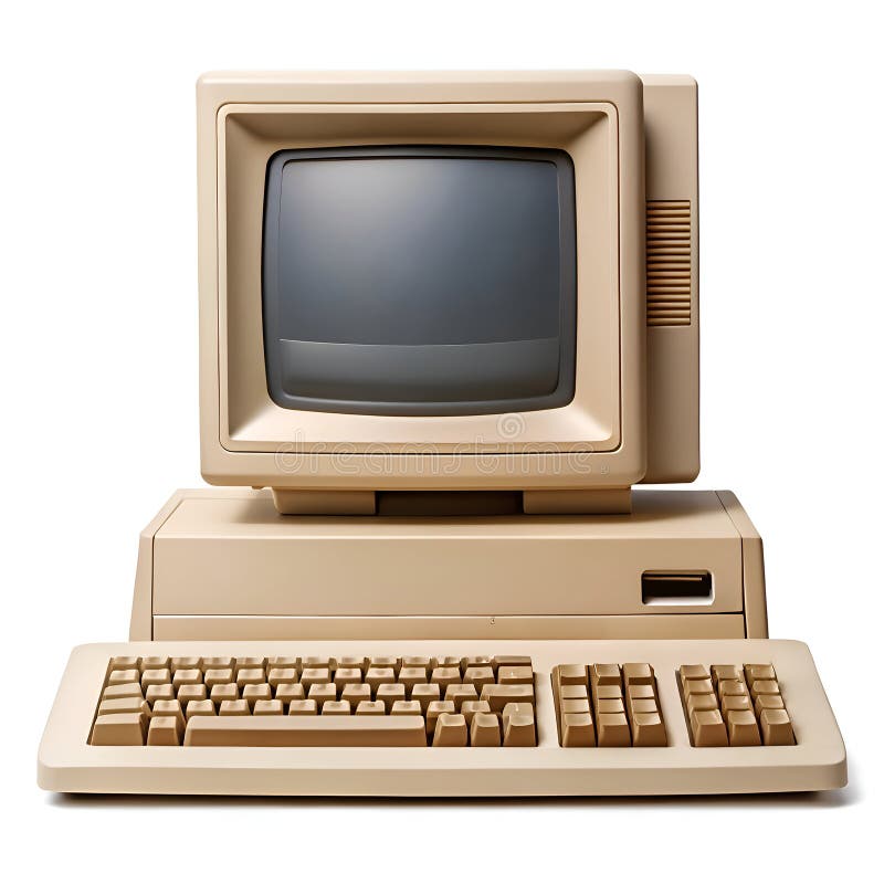 Retro Beige Computer Vintage Old School PC Stock Illustration ...