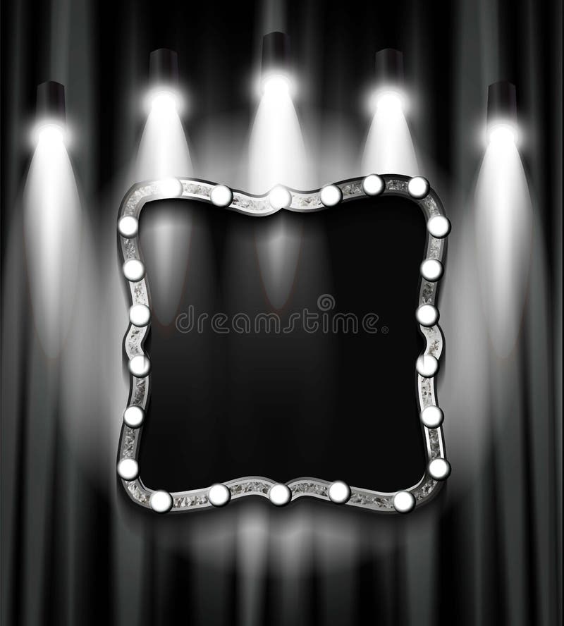 Retro Billboard. in the Spotlight Stock Illustration - Illustration of ...