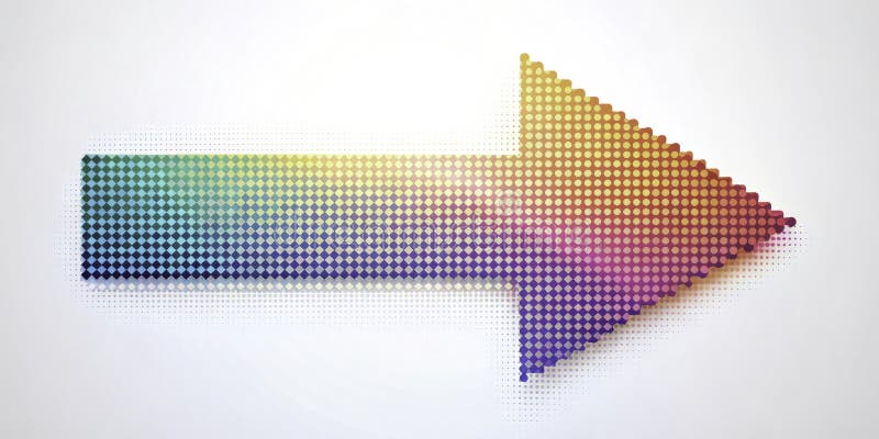 Retro 8Bit Gaming Pointer a Vibrant Gradient Arrow and Dot Pattern for ...