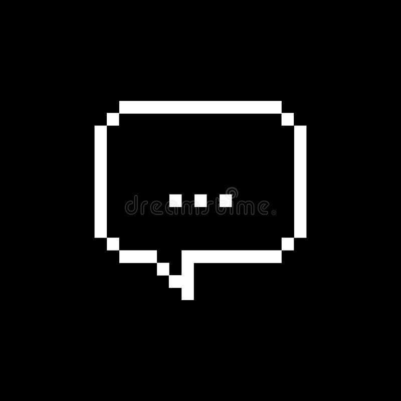 Pixel Art Chat Bubble Icon - Retro 8-Bit Speech Vector Stock ...