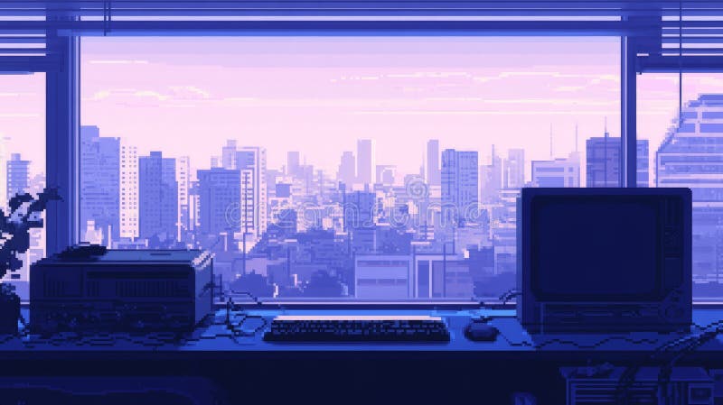 The Retro 8-bit Video Game Interface Background is Made of Pixels Stock ...