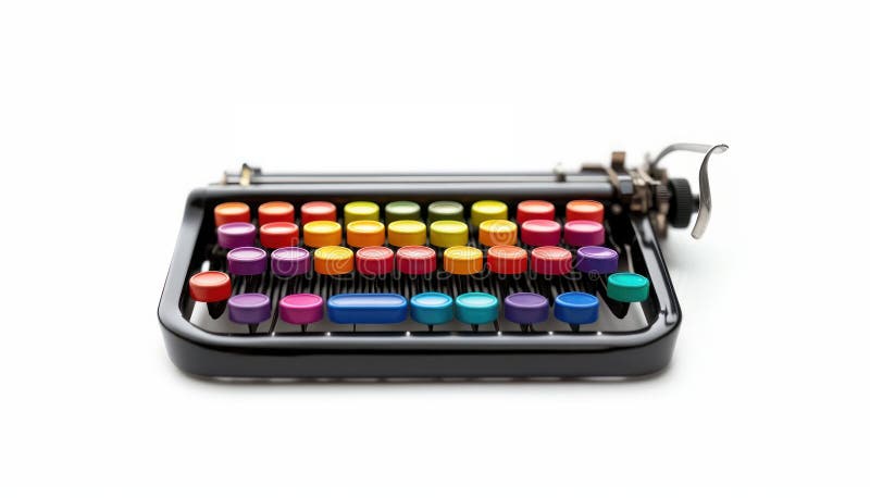 Retro Black Typewriter Colorful Keys Stock Photos - Free & Royalty-Free ...