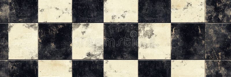 Retro Black and White Checkered Pattern with Distressed Texture ...