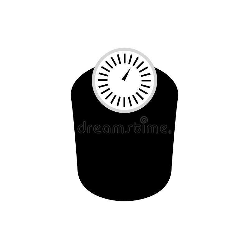 Retro Black and White Weight Scale Flat Icon with Vector File Stock ...