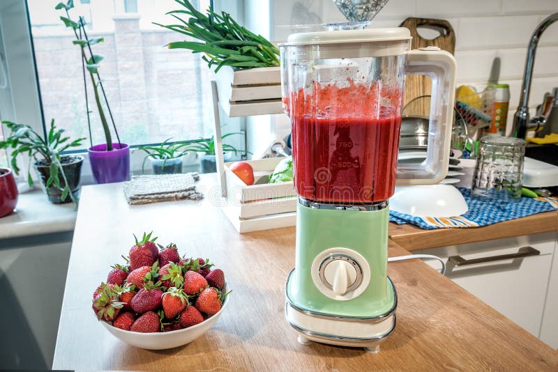 Retro Blender Strawberry Cocktail Table Stock Photos - Free & Royalty ...