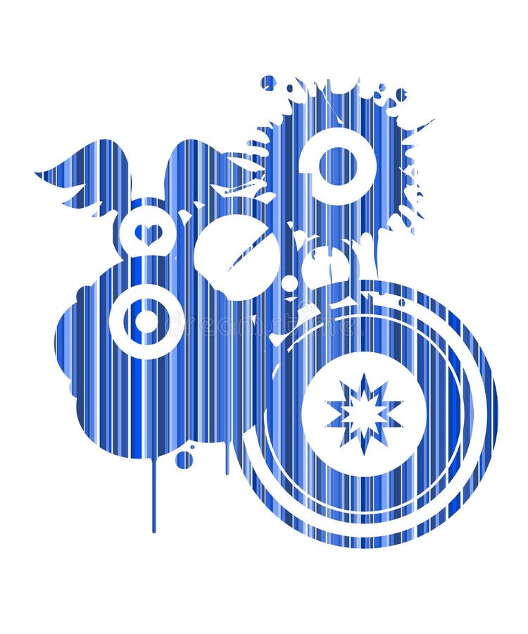 Retro blue abstract shape stock illustration. Illustration of ...