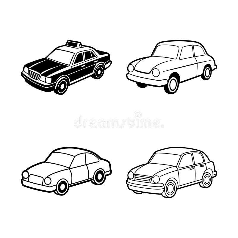 Retro Blue Compact Car Side View Stock Vector - Illustration of view ...
