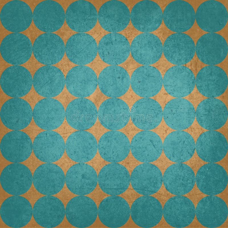Retro Blue Dots Pattern on Orange Background Stock Illustration ...