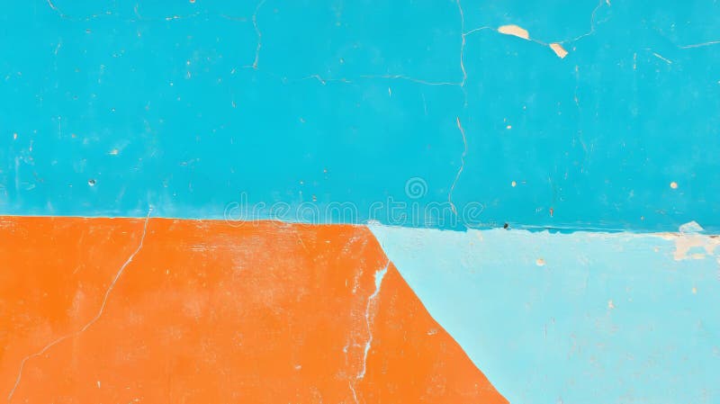 Retro Blue and Orange Painted Wall Texture for Creative Background ...