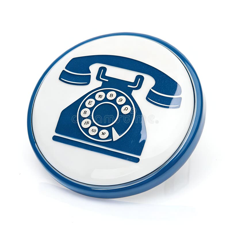 Retro Blue Phone Icon Isolated on White Background Stock Illustration ...