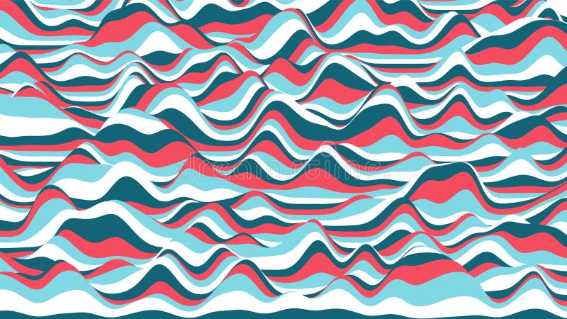Retro Blue and Red Stripes Distorted Backdrop. Procedural Vintage ...