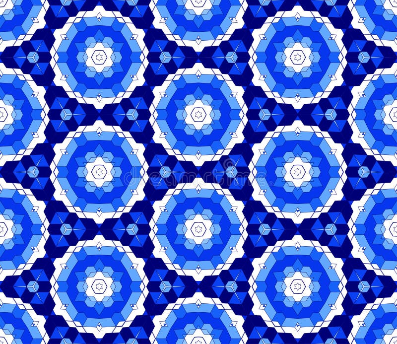 Retro Blue Seamless Vector Wallpaper Stock Vector - Illustration of ...