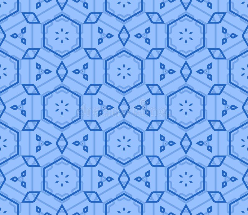Retro Blue Seamless Vector Wallpaper Stock Vector - Illustration of ...