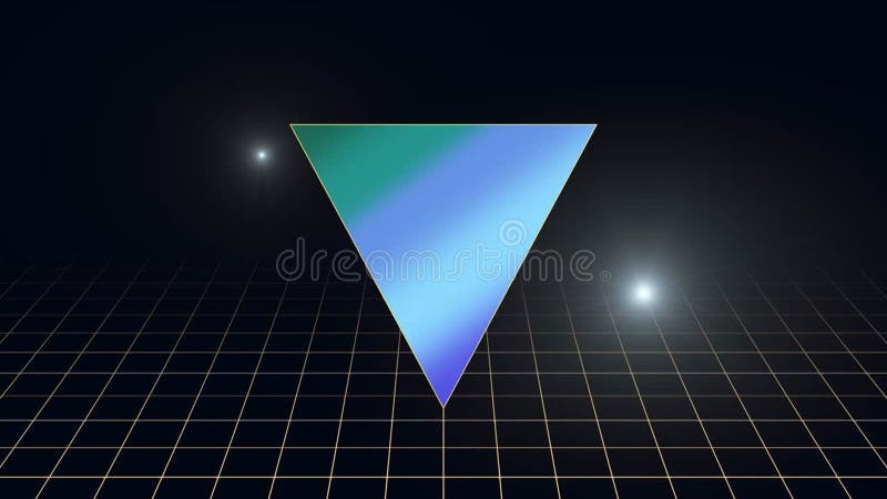 Retro Blue Triangle and Grid in Deep Space with Stars Stock Video ...