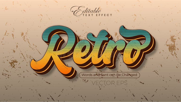 Editable Retro Classic Vector Text Effect Stock Illustrations – 440 ...