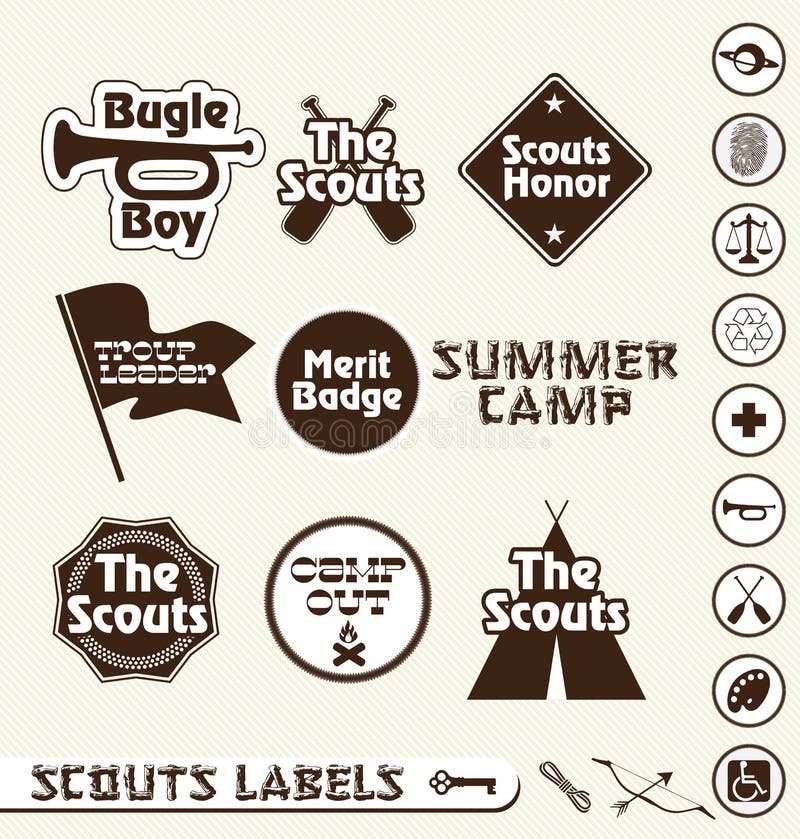 Retro Camping Labels and Stickers Stock Vector - Illustration of design ...