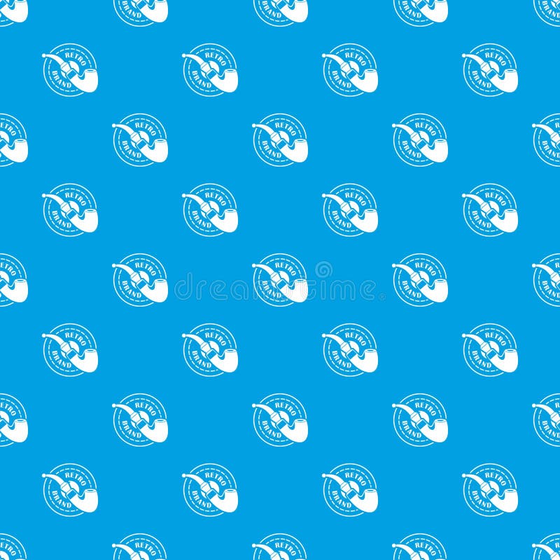 Retro Brand Pattern Vector Seamless Blue Stock Vector - Illustration of ...