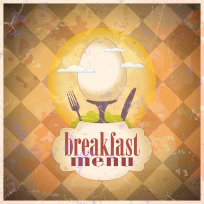 Retro Breakfast Menu Card Design. Stock Vector - Illustration of ...