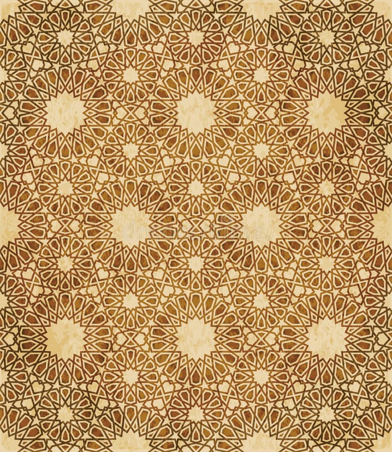 Retro Brown Islam Seamless Geometry Pattern Background Eastern Style ...