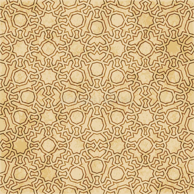 Retro Brown Islam Seamless Geometry Pattern Background Eastern Style ...