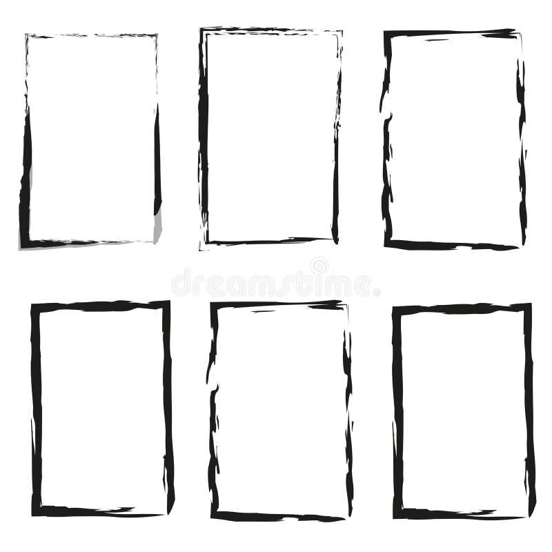 Retro Brush Frame. Edge Frame. Brush Texture. Old Design. Vector ...