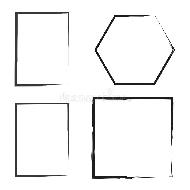 Retro Brush Frame. Edge Frame. Brush Texture. Old Design. Vector ...