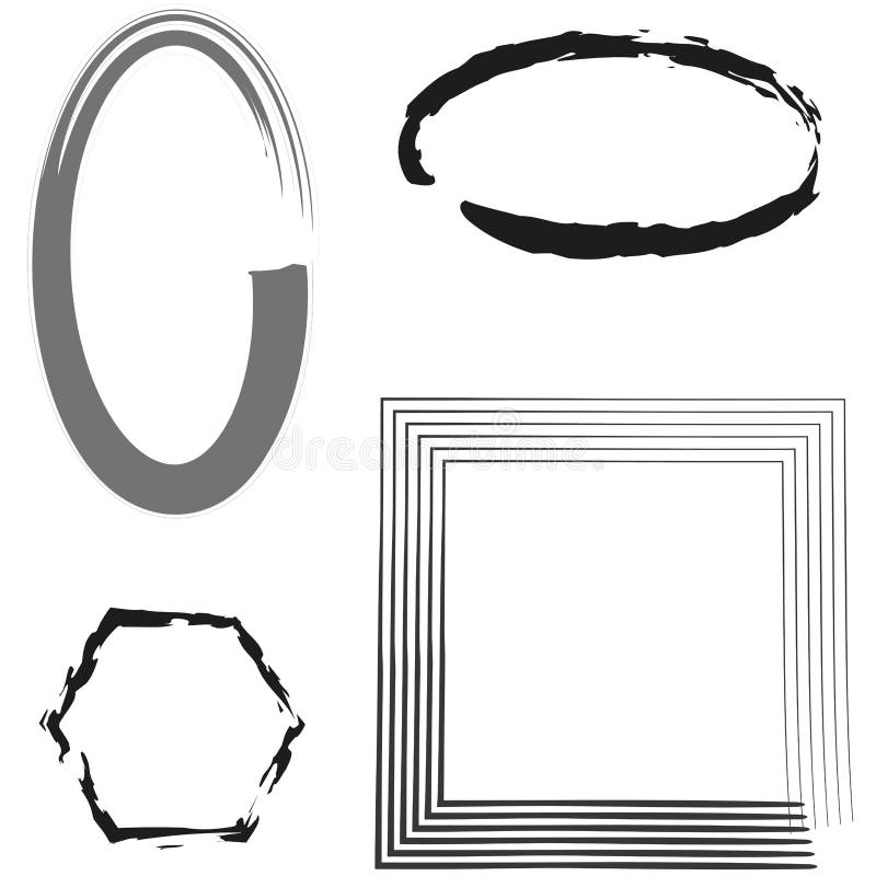 Retro Brush Frame. Edge Frame. Brush Texture. Old Design. Vector ...