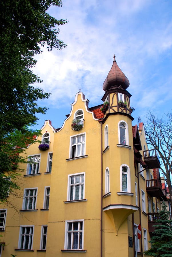 Retro building stock photo. Image of yellow, artchitecture - 27463706