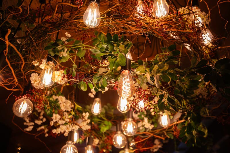 Retro Bulb Hanging Decoration Stock Image - Image of bright, decorative ...