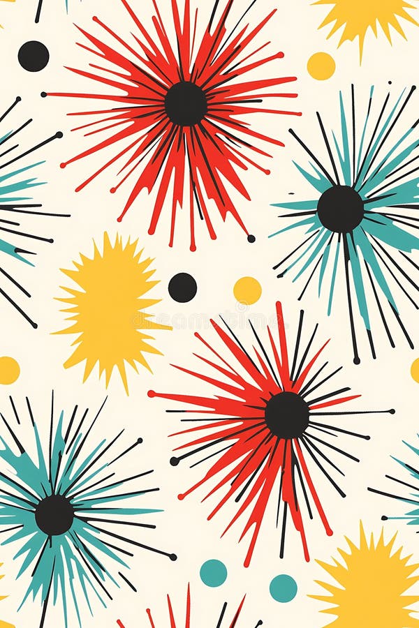Retro Burst Pattern with Vibrant Colors Stock Illustration ...