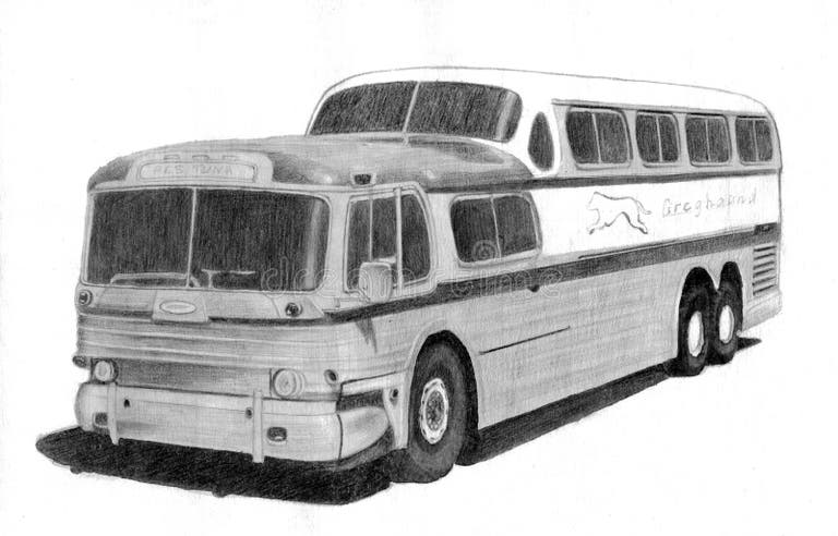 Bus Drawing Pencil Retro Stock Illustrations – 216 Bus Drawing Pencil ...