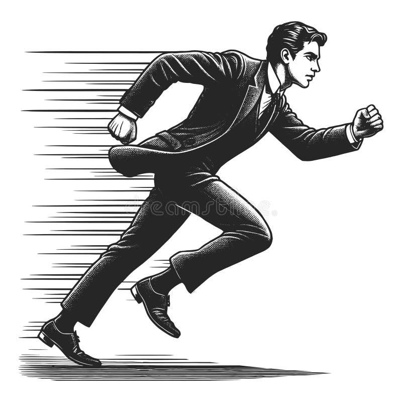 Retro Businessman Running with Briefcase Vector Stock Vector ... Retro Businessman Running with Briefcase Vector Stock Vector ...