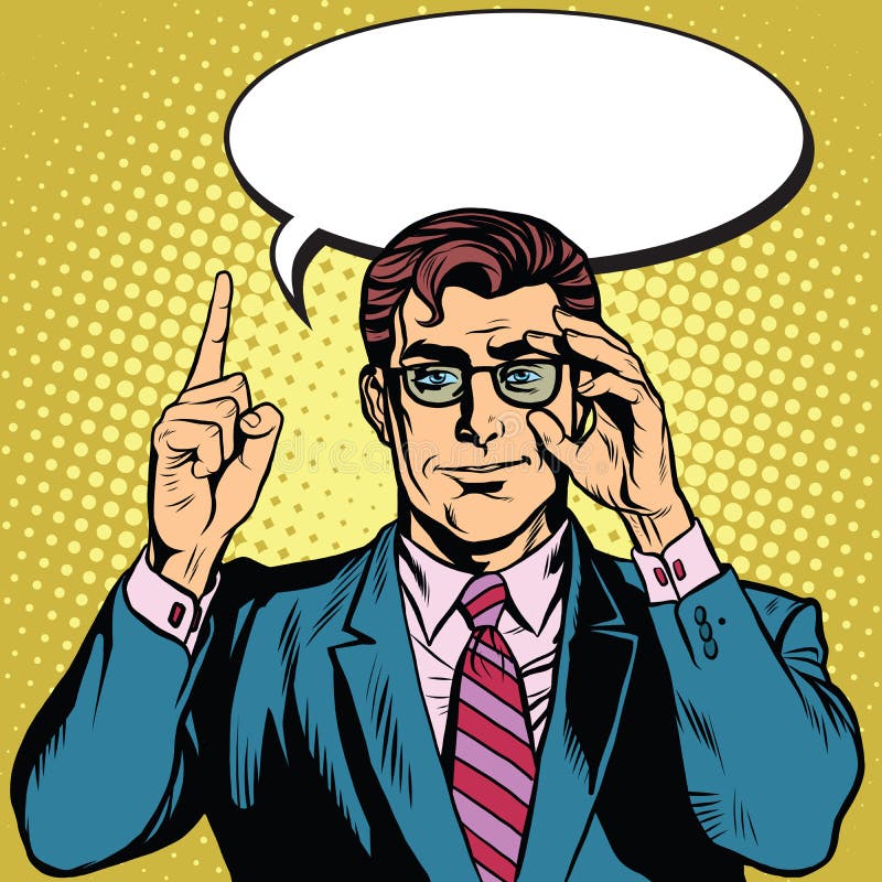 Retro businessman says stock vector. Illustration of success - 71897837