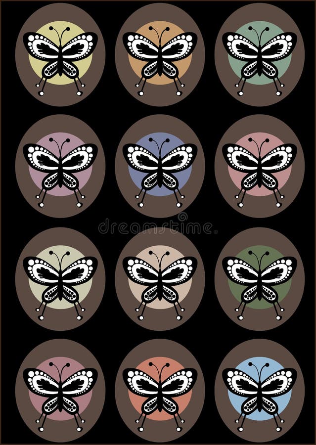 Funky butterflies stock vector. Illustration of moth, funky - 6843487