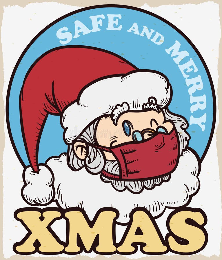 Santa Claus Promoting Safety Measures during Xmas and Pandemic Season ...
