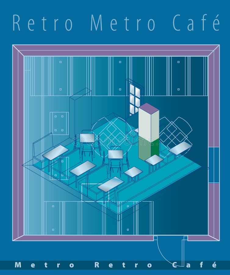 Retro cafe stock vector. Illustration of built, plan, model - 8482023